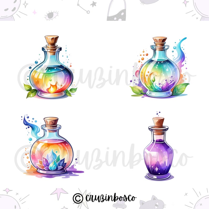 17+ Potion Bottle Clipart Bundle, Fairy Magical Art Set, High Quality ...
