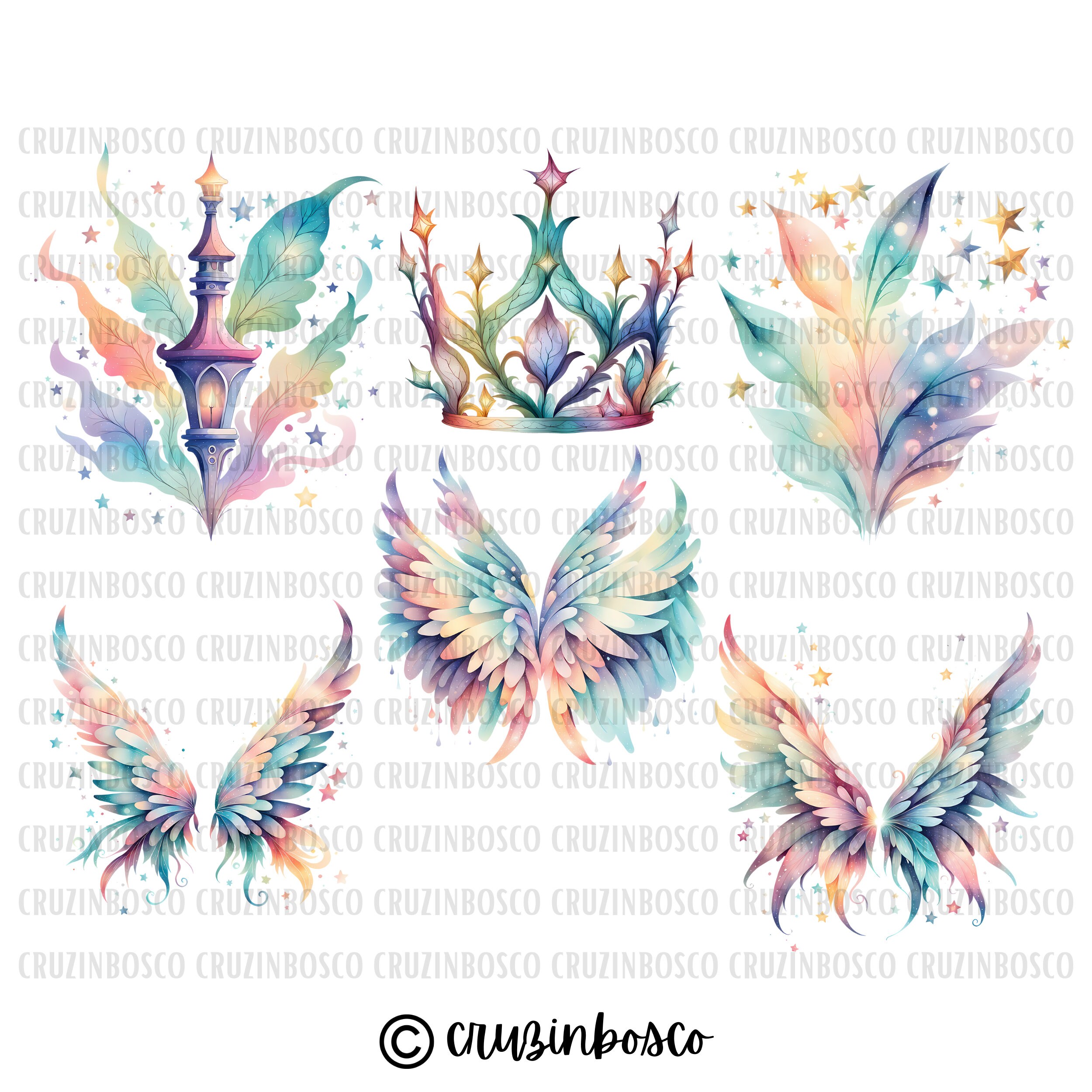 Fairy Potion Bottle Clipart Bundle, Witchy Wings Doors (PNG Digital ...