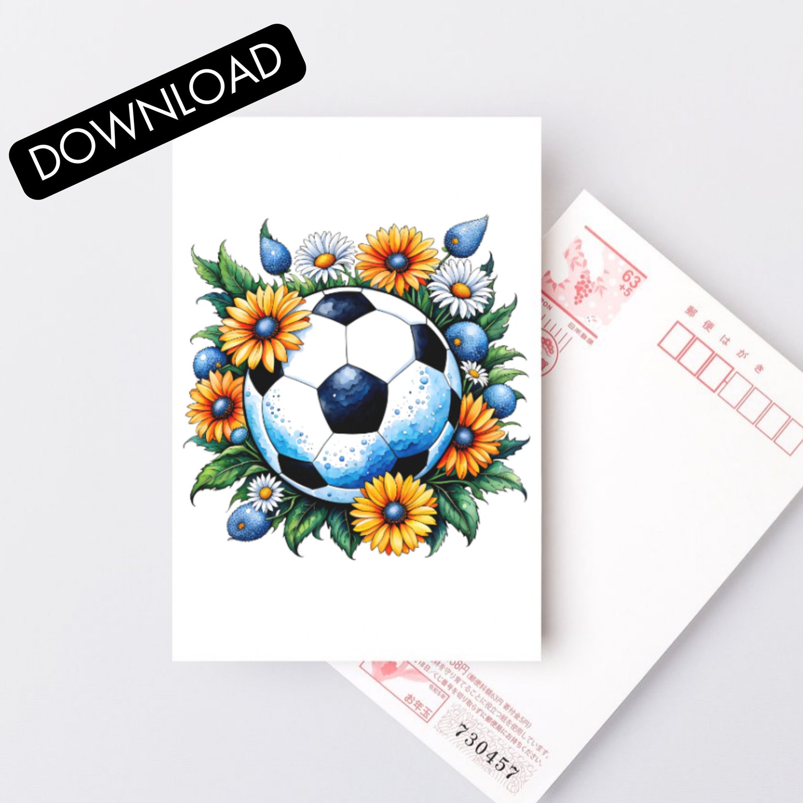 Daisy Soccer PNG, Ball Sublimation Design, Watercolor Sports Flowers ...