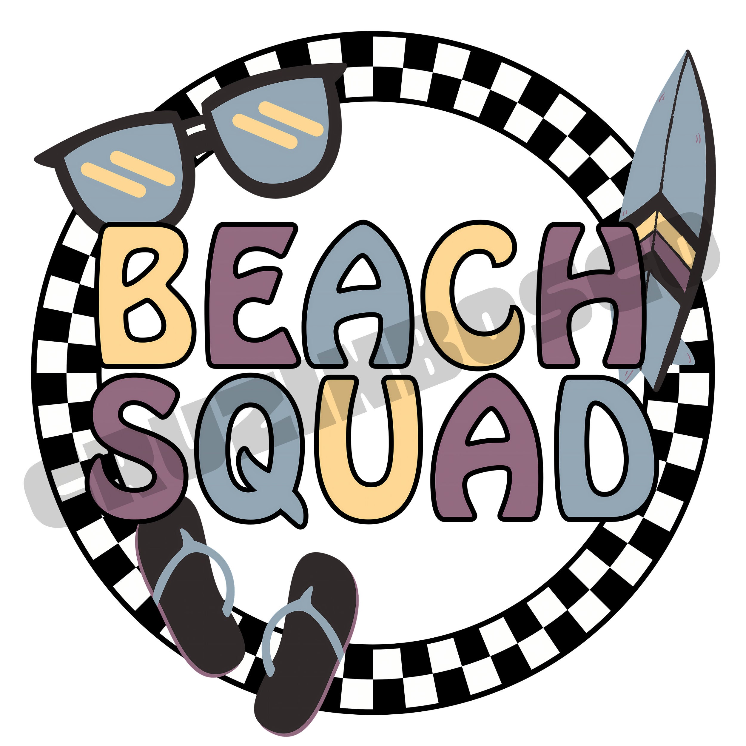 Beach Squad PNG Clipart Set, Summer Surfboard Design (digital Download ...