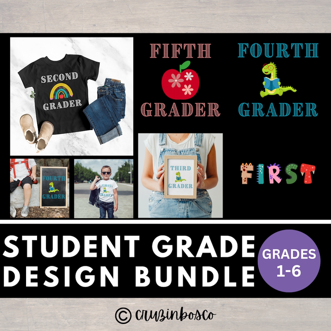 Grade Design Bundle, T-shirt PNG Download, Back to School Student ...