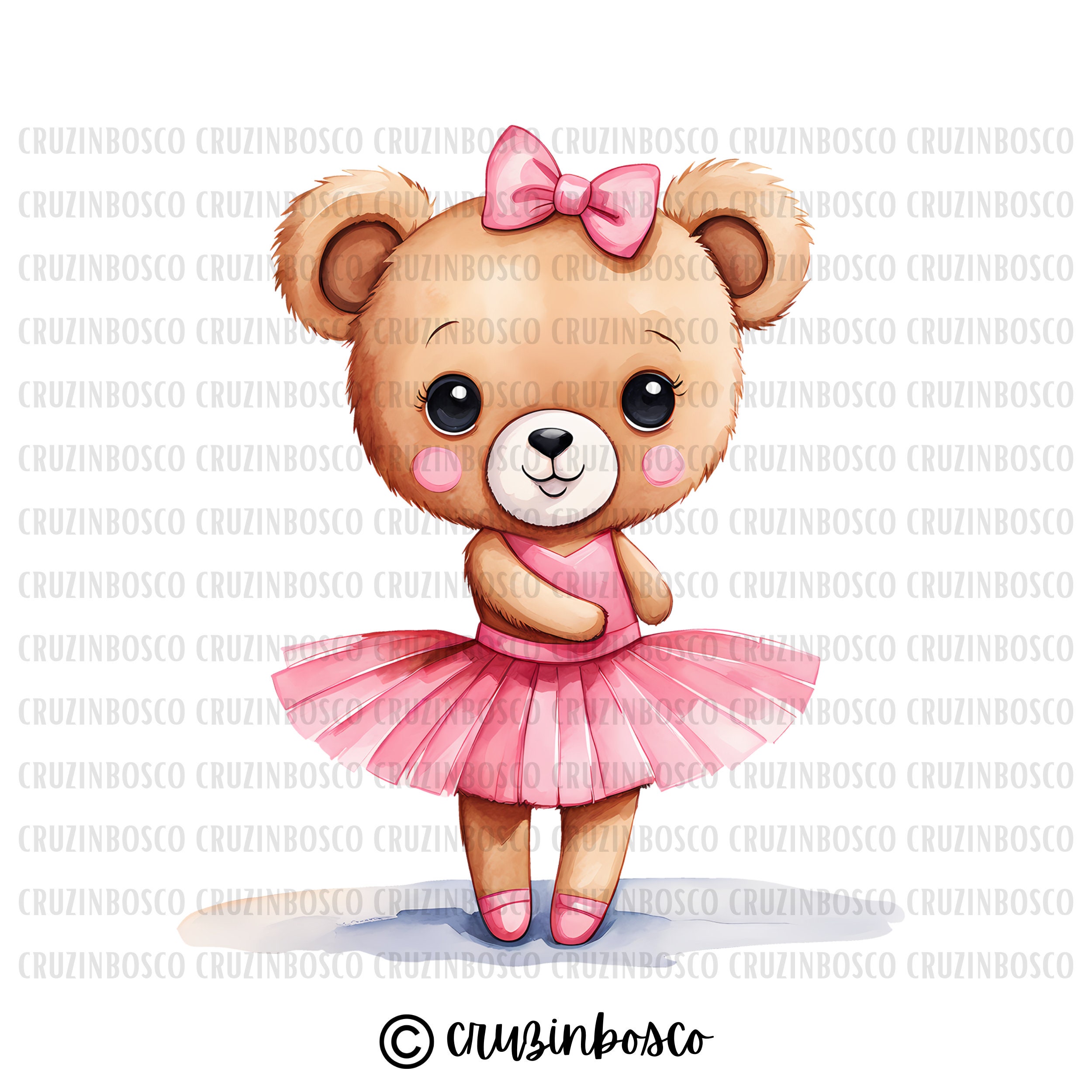 Ballerina Teddy Bear Clipart, Dancer Ballet, Dancing PNG, Digital ...