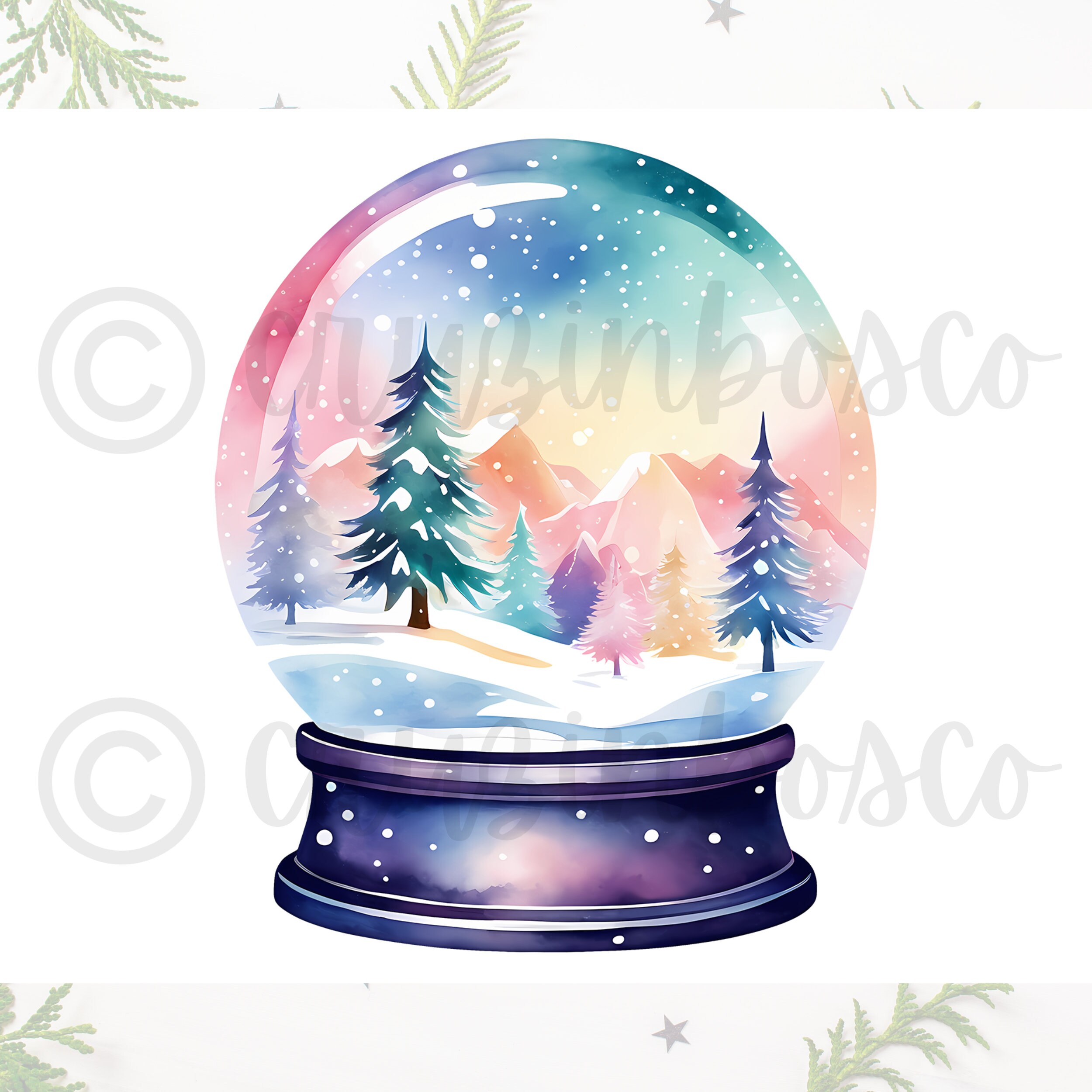 12 Snow Globe Clipart Bundle, Christmas Art Set, High Quality PNG ...