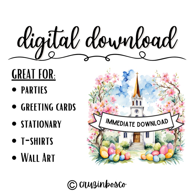 Spring Easter Fun Clipart Bundle, Church, Christian, Catholic ...