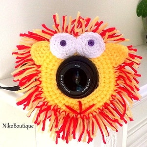 Crochet Lion Lens Critter, Camera Buddies, Camera Lens Buddy, Toys ...