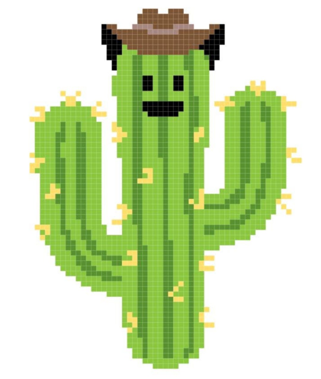 Cowboy Cactus Smile Emoji Cross Stitch Pattern - Etsy