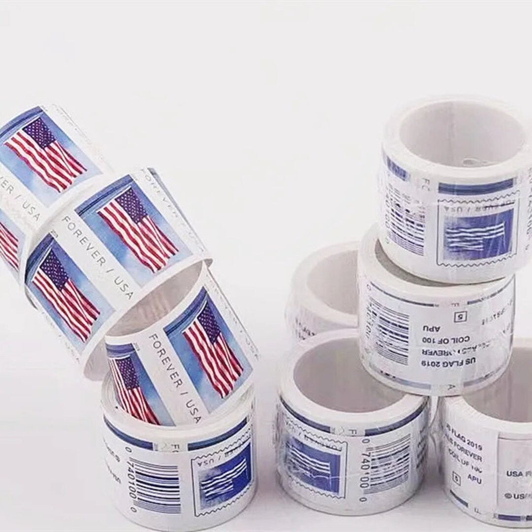 100 New US Flags Stamps Unused US Forever First Class Perfect for ...