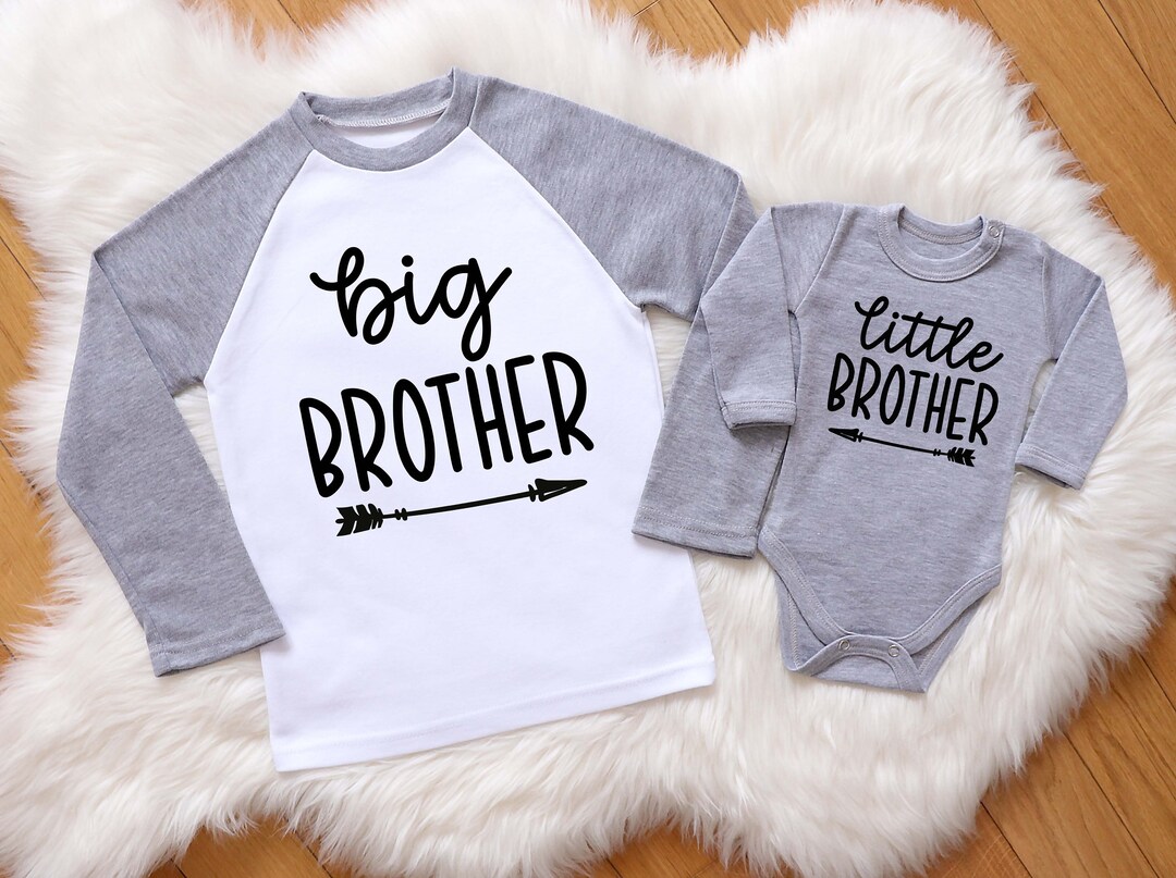 Matching Big Little Brother Coming Home Outfit. Heather Gray Raglan ...