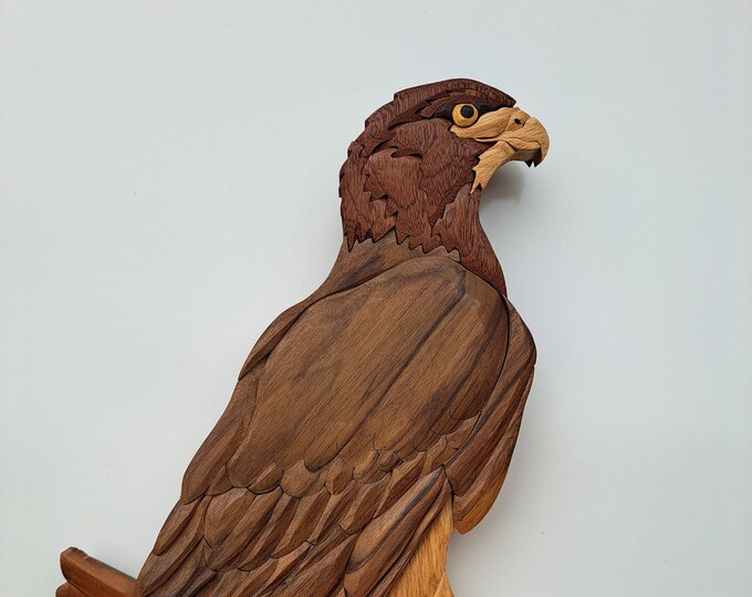 Red-tailed Hawk Wood Intarsia Scroll Saw Art Wall Hanging - Etsy