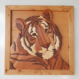 Tiger Wood Intarsia Wall Hanging Scroll Saw Art - Etsy