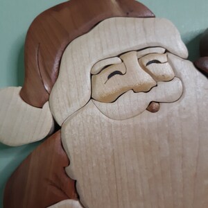 Santa Claus in Chimney Wood Intarsia Wall Hanging Handcrafted - Etsy