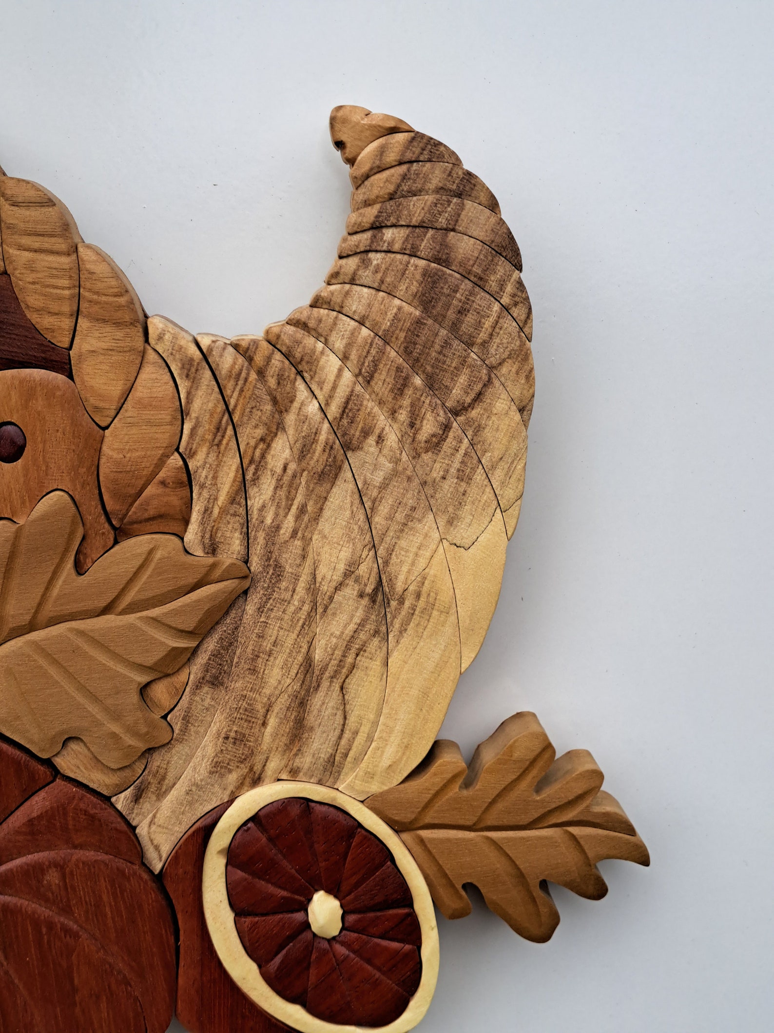 Cornucopia Wood Intarsia Wall Hanging Scroll Saw Art - Etsy