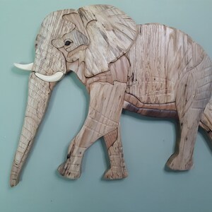 Elephant Wood Intarsia Wall hanging Handcrafted Scroll Saw | Etsy