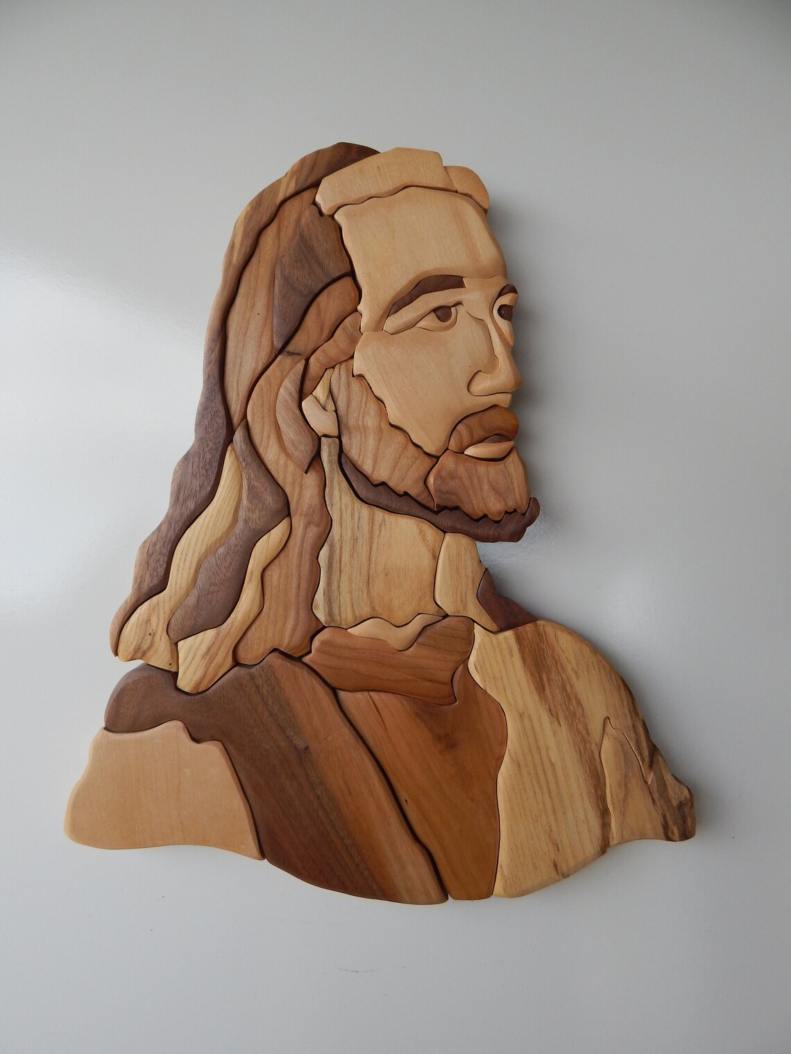 Jesus Plaque Wood Intarsia Wall Hanging Handcrafted Scroll - Etsy