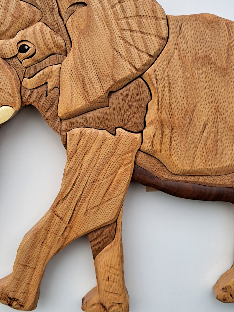 Elephant, Wood Intarsia Wall Hanging Handcrafted Scroll Saw Art - Etsy