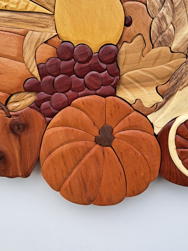 Cornucopia Wood Intarsia Wall Hanging Scroll Saw Art - Etsy