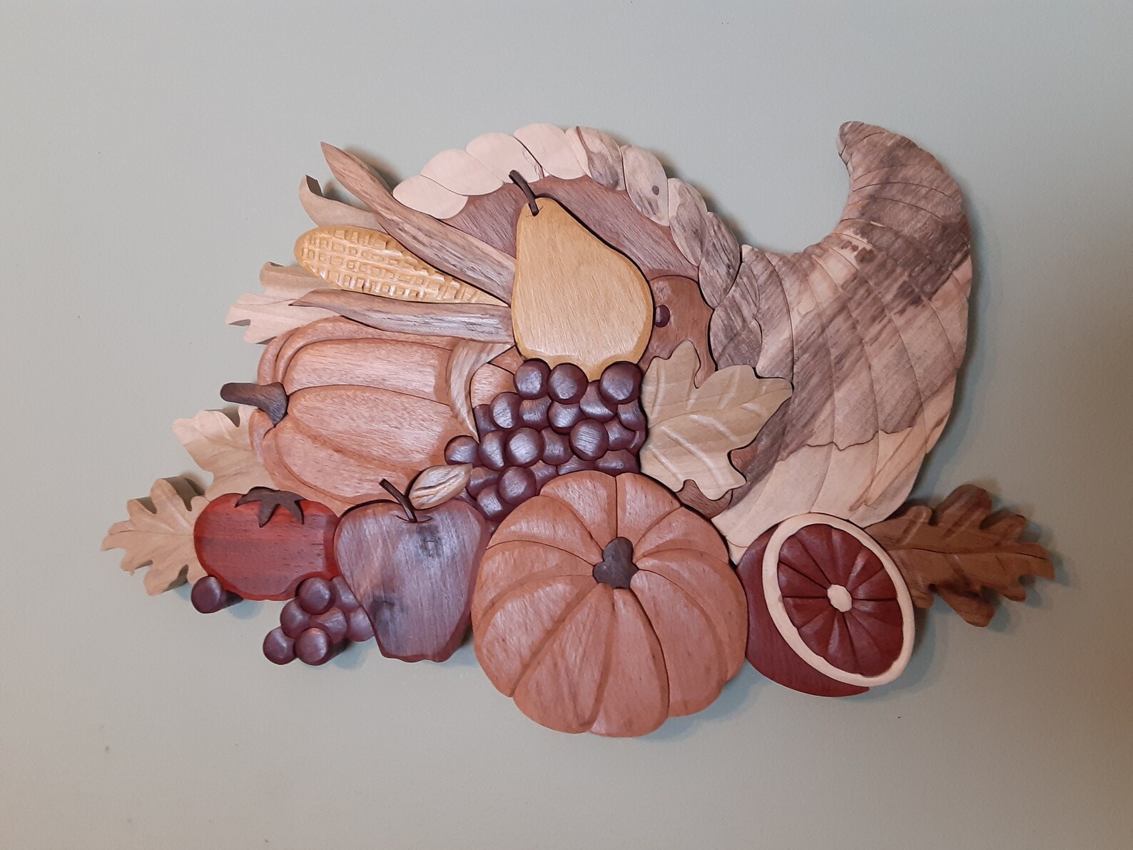 Cornucopia Wood Intarsia Wall Hanging Scroll Saw Art - Etsy