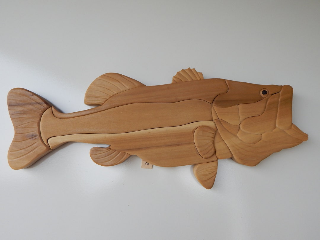 Large Mouth Bass Wood Intarsia Wall Hanging Scroll Saw Art - Etsy