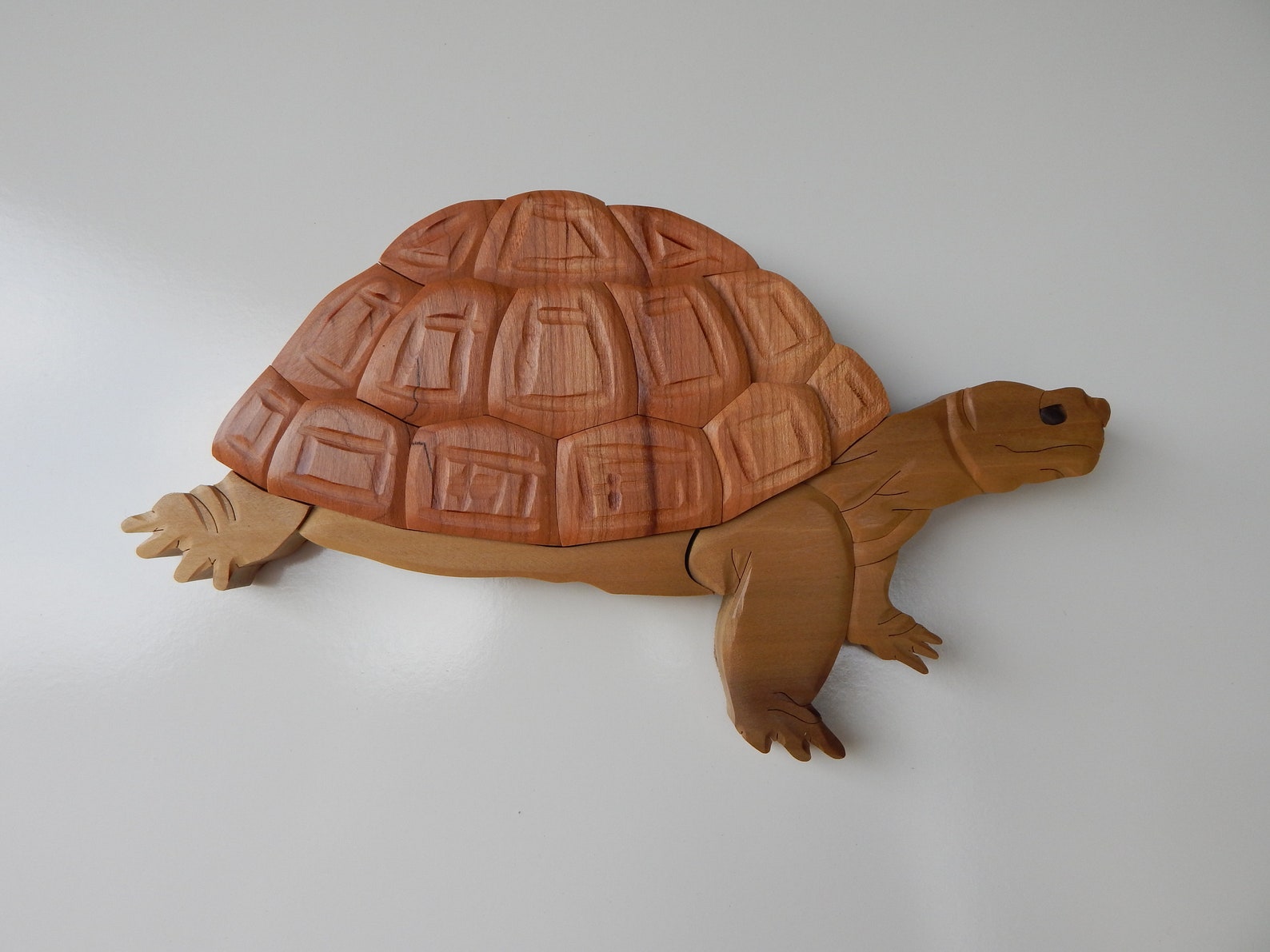Tortoise, Turtle, Wood Intarsia Wall Hanging Handcrafted Scroll Saw Art ...