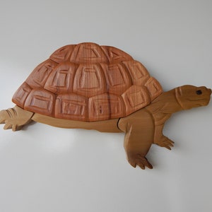 Tortoise, Turtle, Wood Intarsia Wall Hanging Handcrafted Scroll Saw Art ...