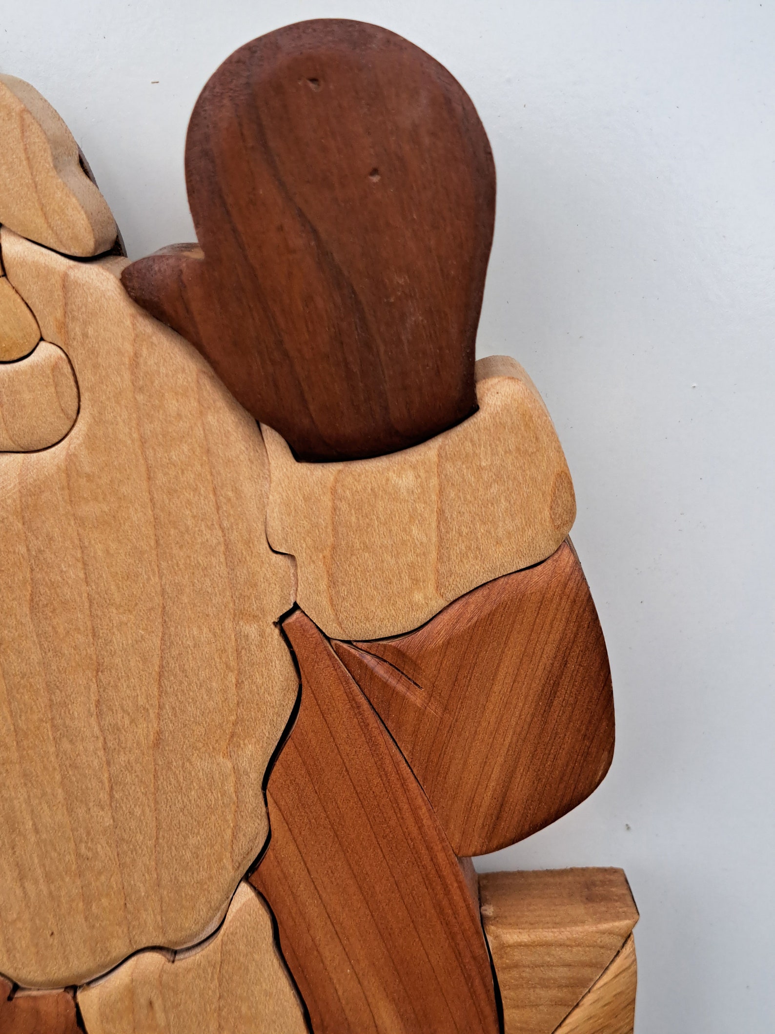 Santa Claus in Chimney, Wood Intarsia Wall Hanging Handcrafted Scroll ...