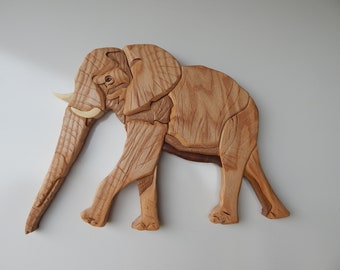 Intarsia Wood Animal Art - Etsy
