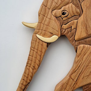 Elephant, Wood Intarsia Wall Hanging Handcrafted Scroll Saw Art - Etsy