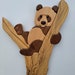 Panda in a Tree, Wood Intarsia Wall Hanging Handcrafted Scroll Saw Art ...