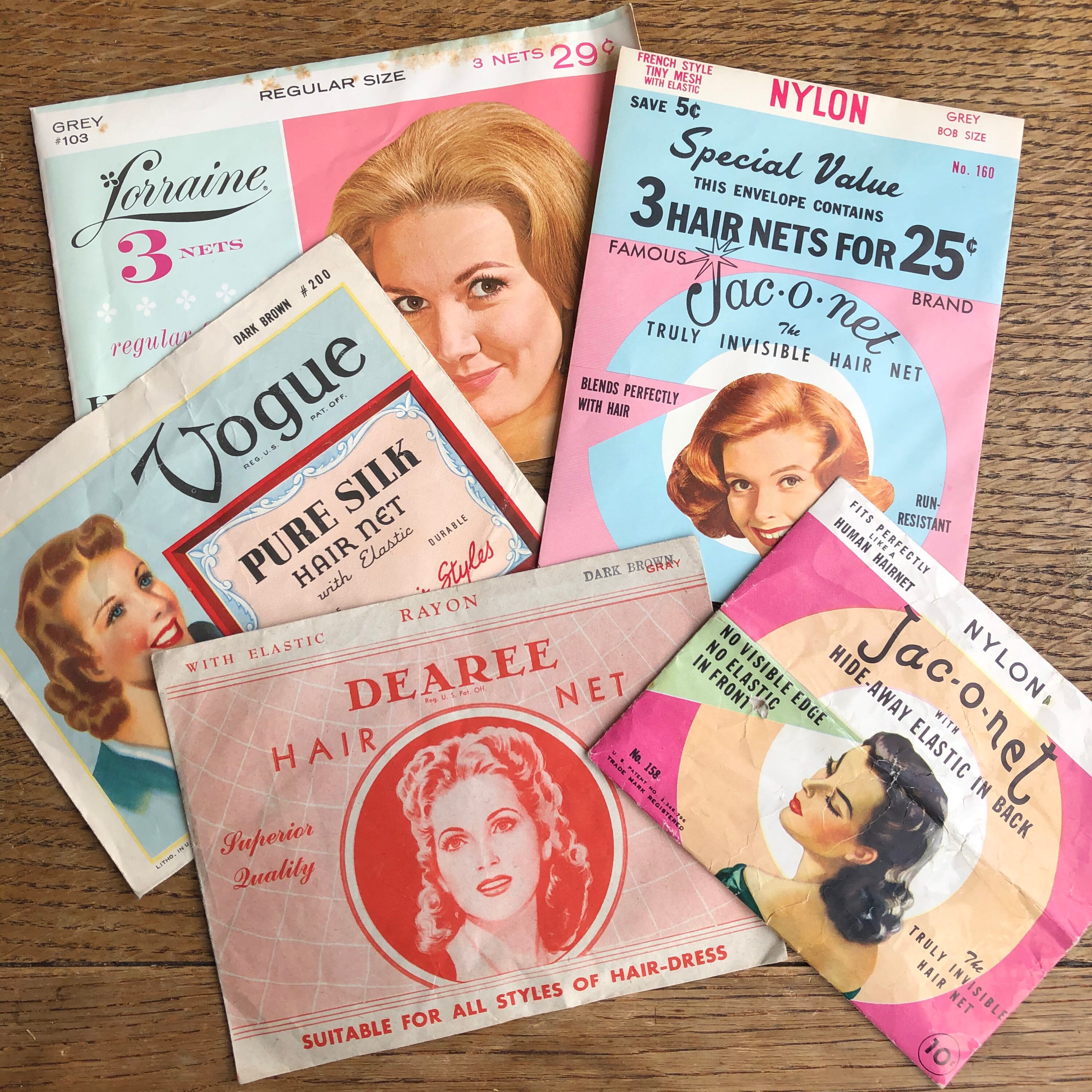 Vintage Hair Nets 1950s 1960s Set of 5 Different Brands - Etsy