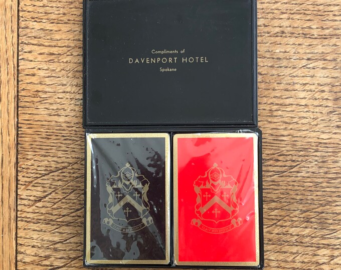 Vintage Davenport Hotel Playing Cards Bridge Set Spokane WA - Etsy