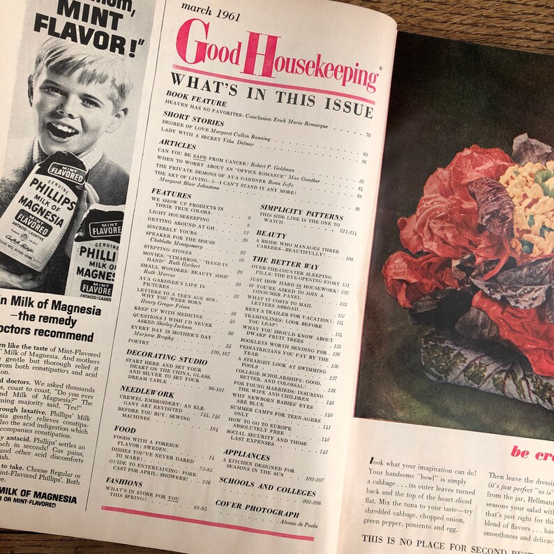 Good Housekeeping Vintage Magazine March 1961 - Etsy
