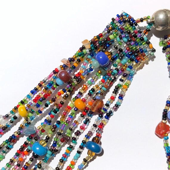 Colorful Multi Strand Seed Bead Confetti Necklace - Gem