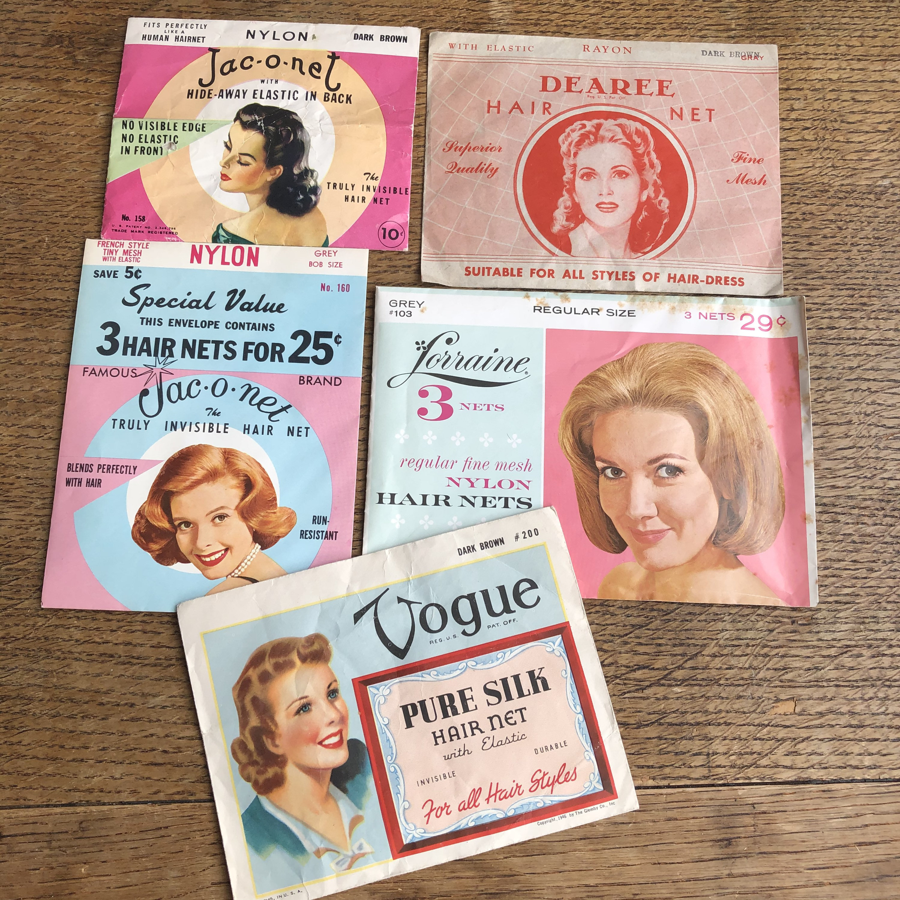 Vintage Hair Nets 1950s 1960s Set of 5 Different Brands - Etsy