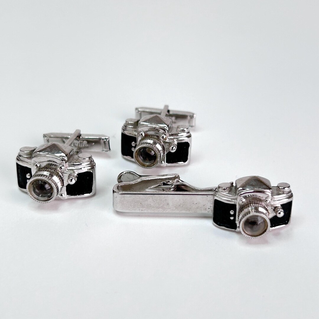 Camera Tie Clip and Cufflink Set by Swank - Men's Accessory - Etsy