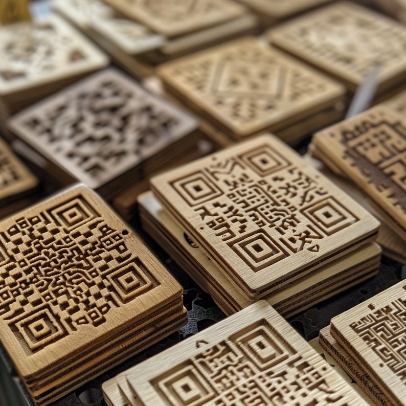 Custom Engraved Wooden QR Code - Laser Etched - Etsy