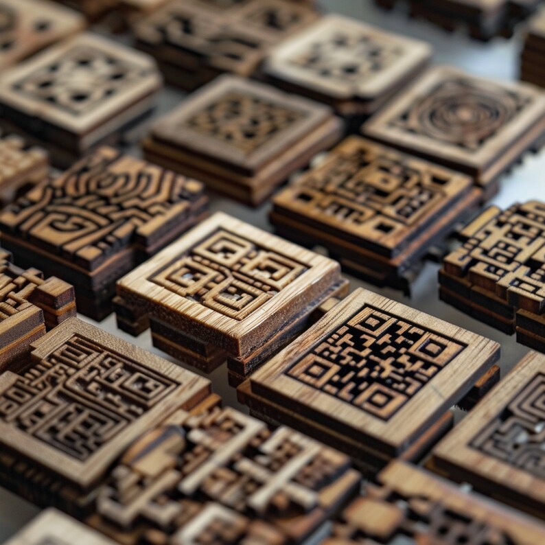 Custom Engraved Wooden QR Code Laser Etched - Etsy