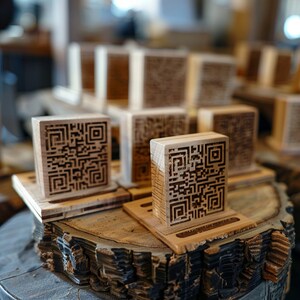 Custom Engraved Wooden QR Code - Laser Etched - Etsy