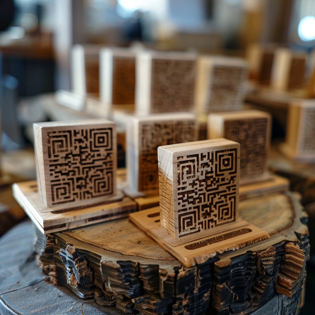 Custom Engraved Wooden QR Code - Laser Etched - Etsy