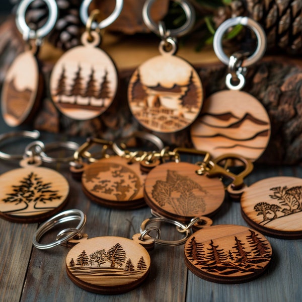Wooden Key Chain - Etsy