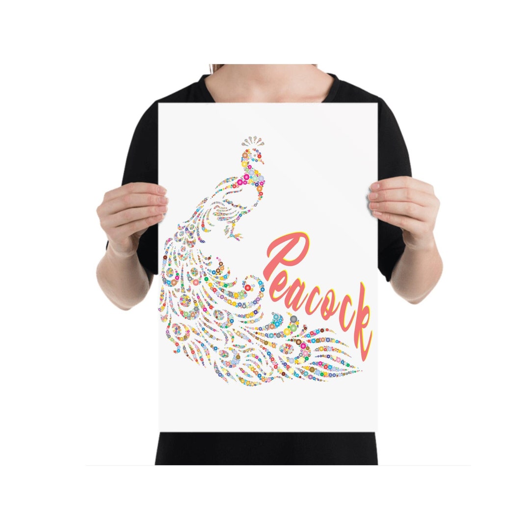 Peacock Poster, Vibrant Animal Wall Art, Colorful Peacock Print, Nature ...