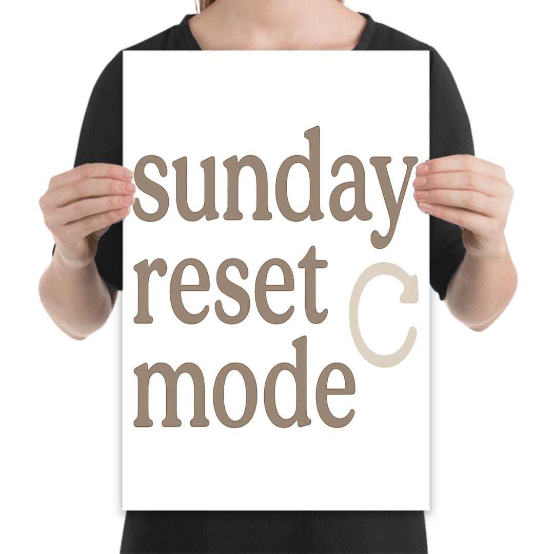 Sunday Reset Poster Wellness Wall Art: Minimalist Cozy Home Decor ...