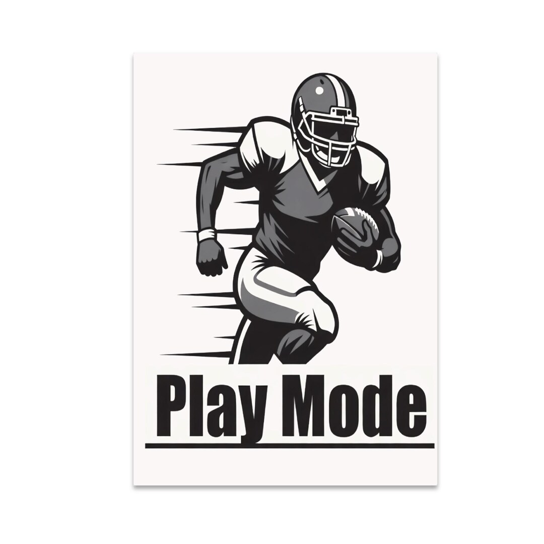 Football Fan Poster, Athlete in Motion, Colorful Sports Art (13x19 ...