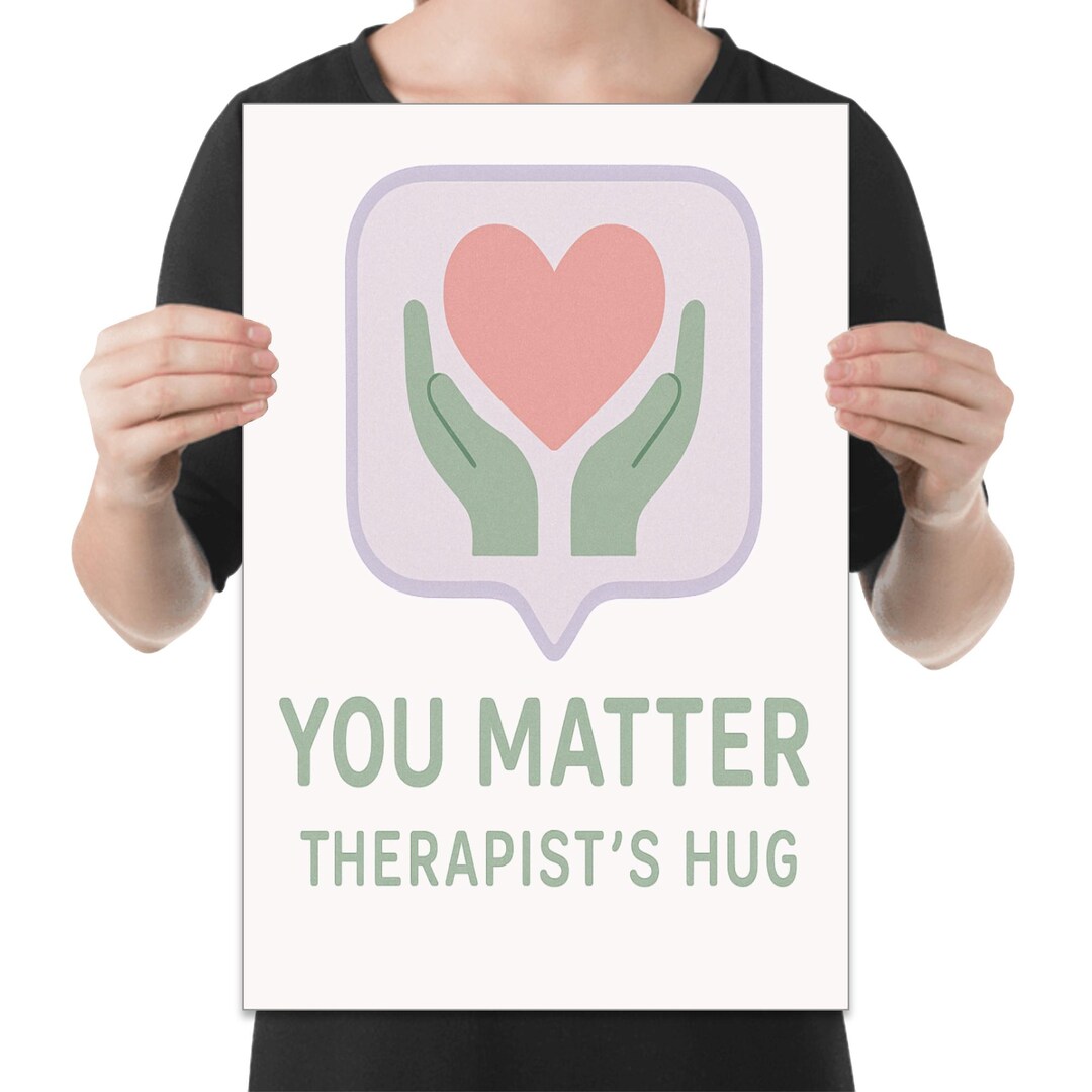 Therapist Hug Wall Gentle Affirmation Print, Soothing Pastel Palette ...
