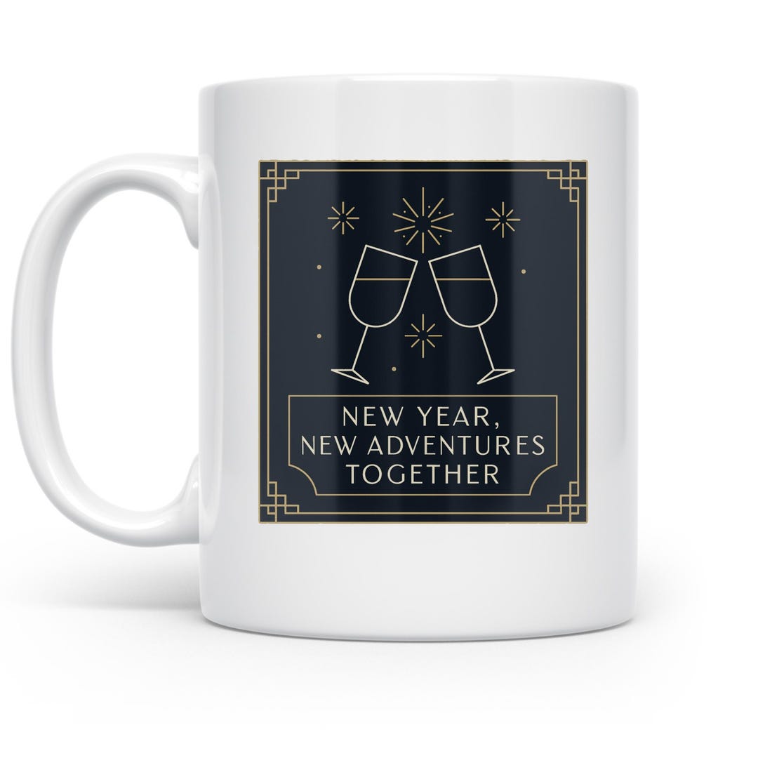 Celebration Gift Mug: Art Deco Fireworks, Metallic Palette Design ...