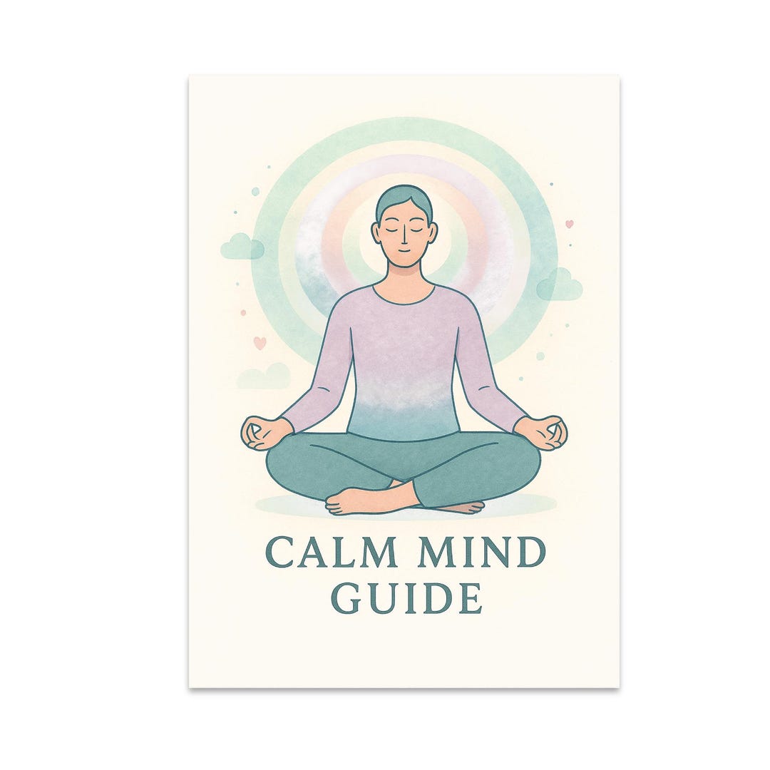 Calm Mind Guide Meditation Poster: Peaceful Pastel Shapes, Serene ...