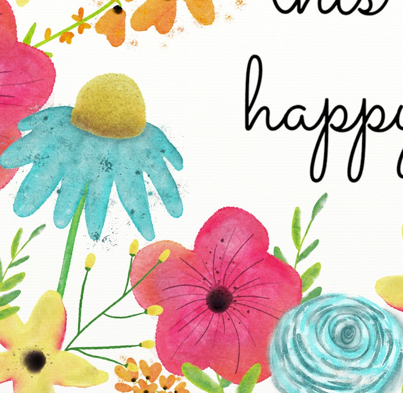 Watercolor Quote Canvas Art Flower Painting Print On Wrapped | Etsy