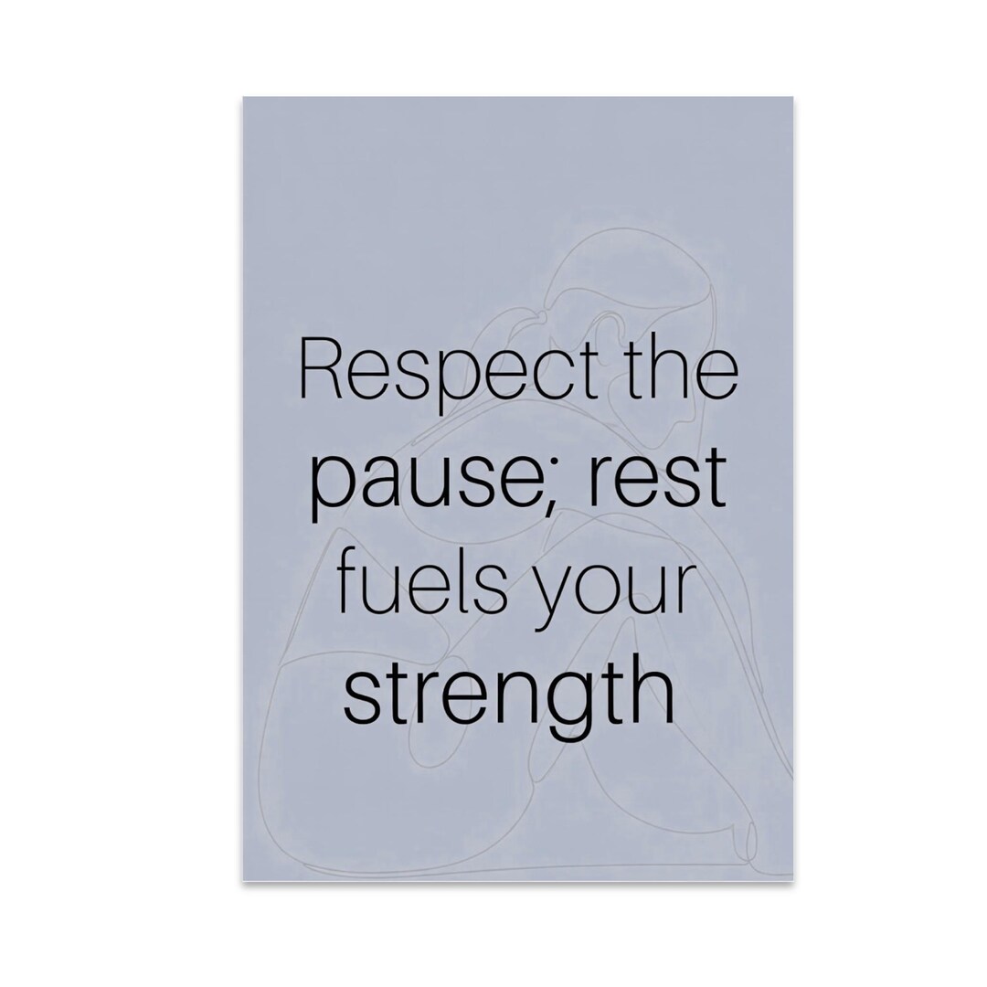 Rest Fuels Strength Fitness Poster - Calm Blue Grey Wall Art - Etsy