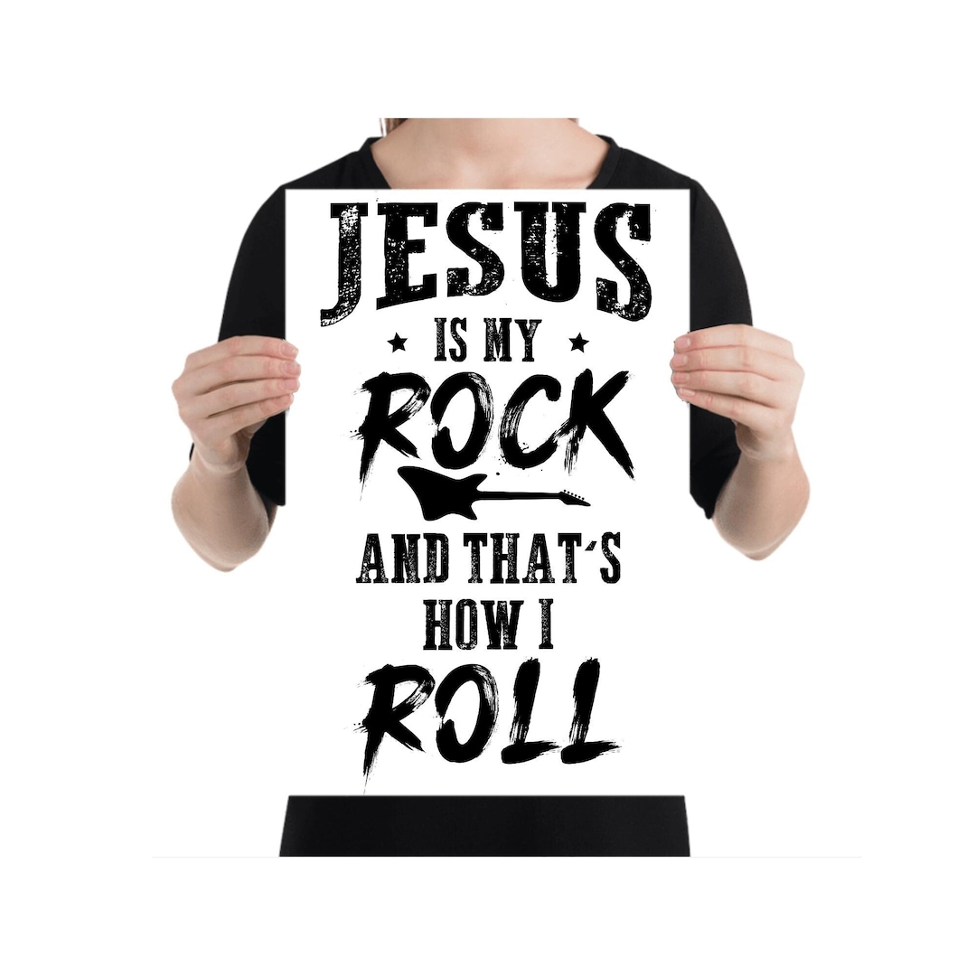 Jesus is My Rock Poster, Christian Wall Art, Inspirational Religious ...