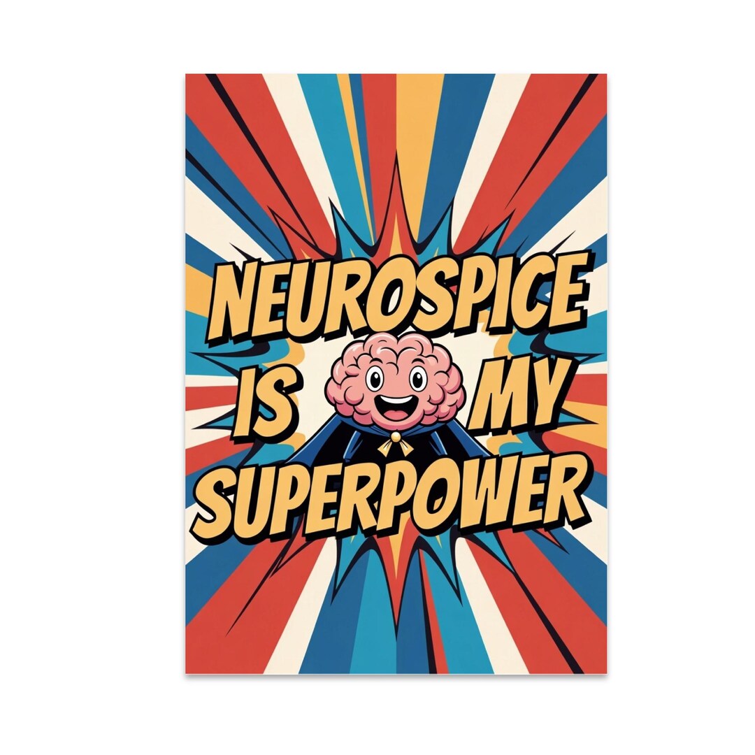 Neurodiversity Wall Art: Comic Book Style - Vibrant Red, Blue, Yellow ...