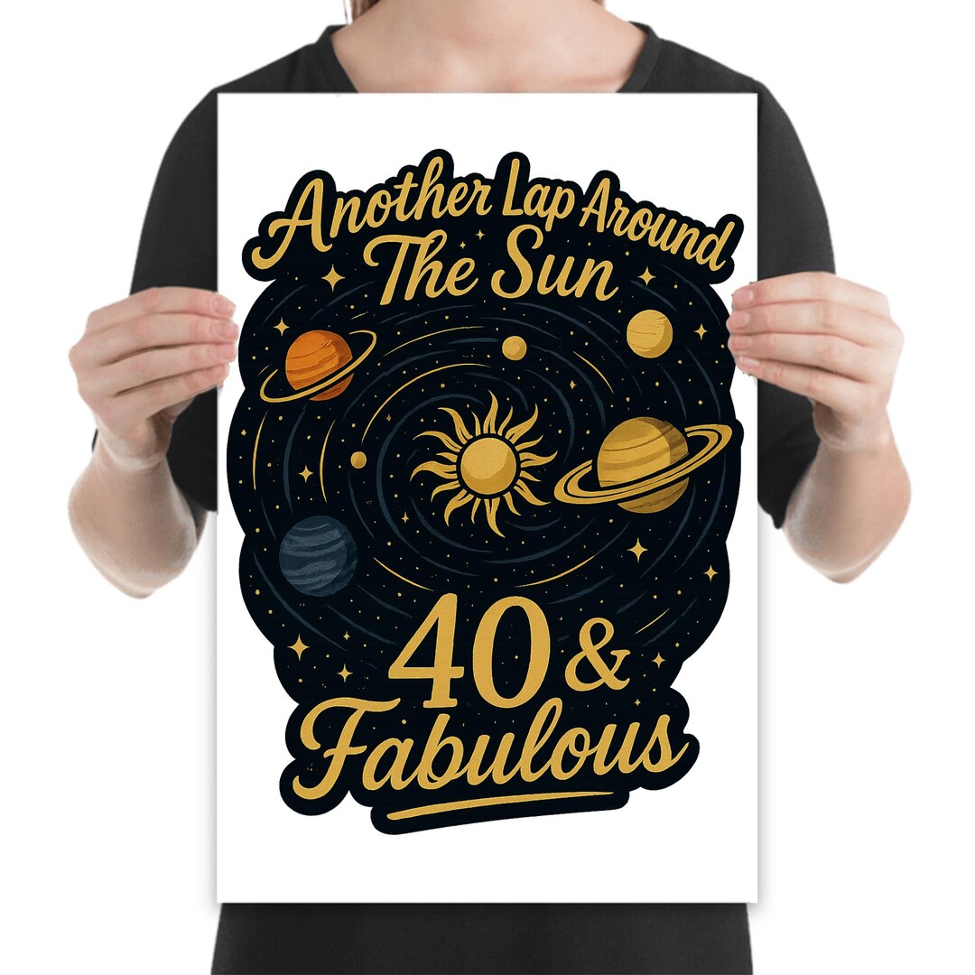 Another Lap Around Celestial Wall Art: Golden Planets, Deep Blue Galaxy ...